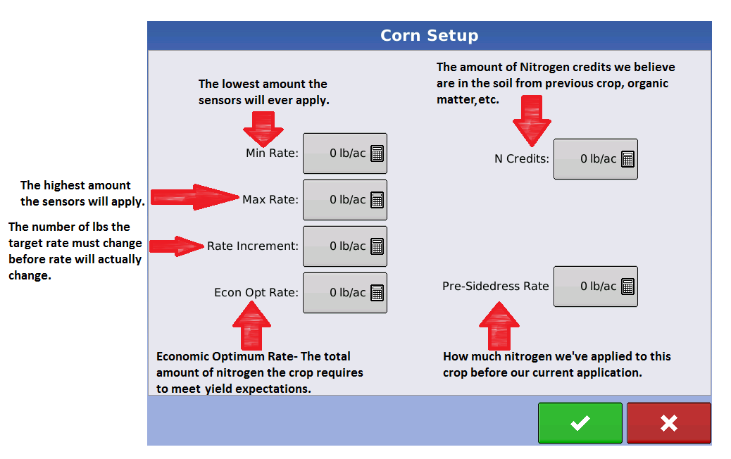 OptRx Corn and Wheat Settings