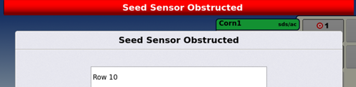 SureSpeed Seed Sensor Obstructed Alarm