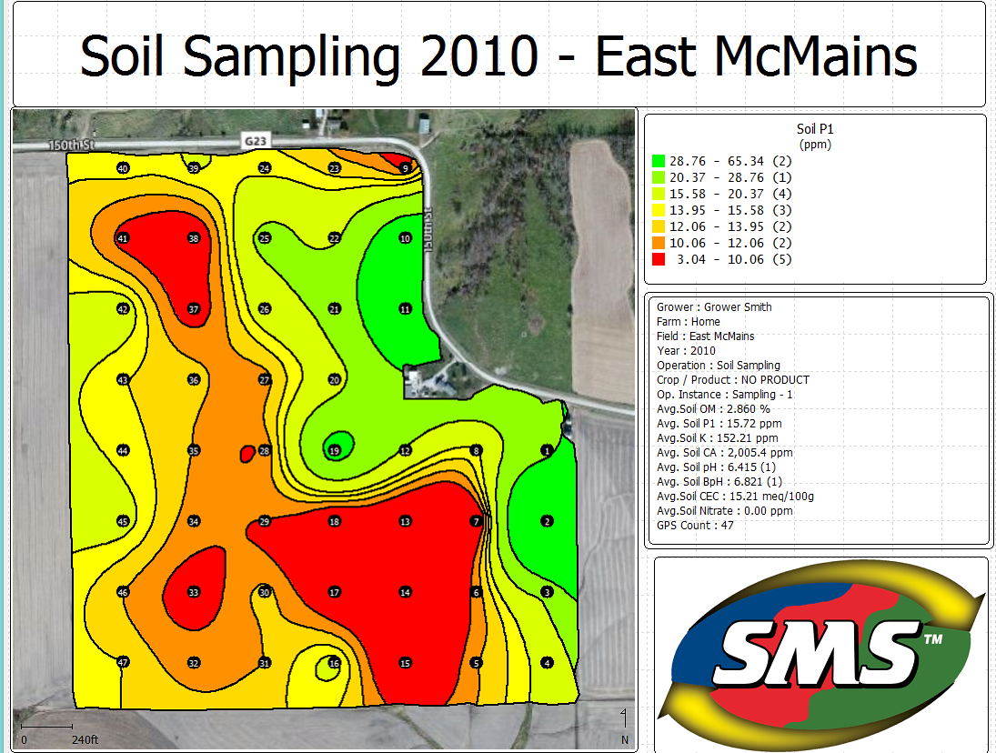 Printing Soil Sampling Data with Sample Location