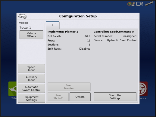 InCommand® - Configuration Setup Menu