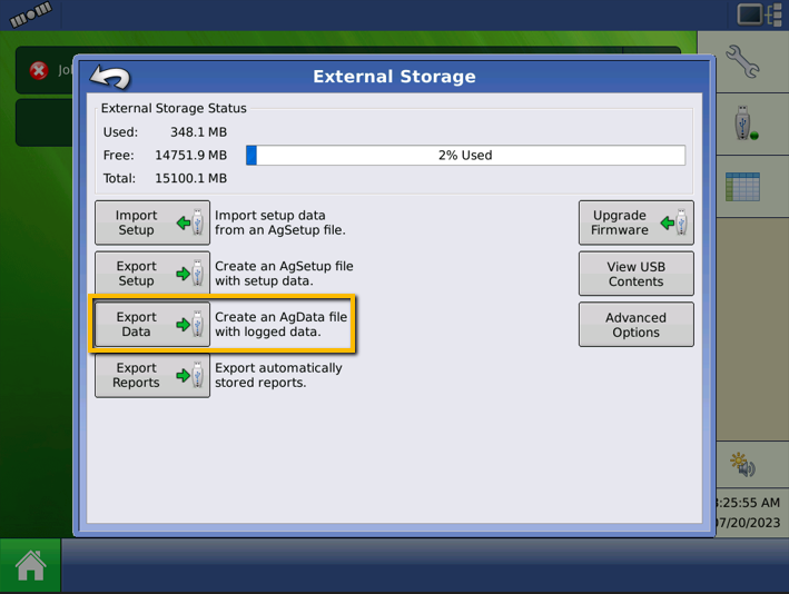 How to Export from an Ag Leader Display