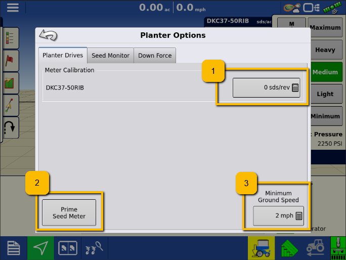 InCommand® - Planter Options Menu