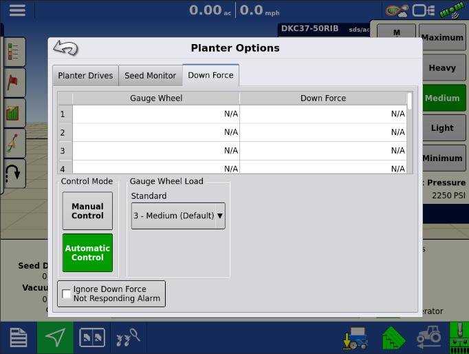 InCommand® - Planter Options Menu